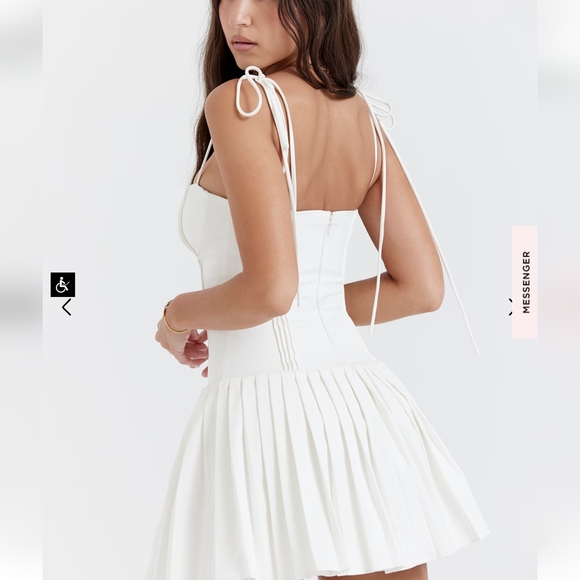 House of CB | Dresses | House Of Cb Marcy White Pleated Mini Dress ...